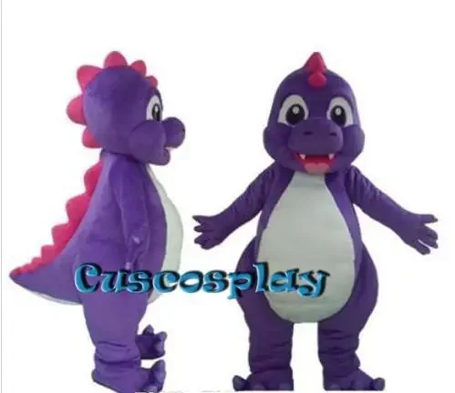 Neue-erwachsene-Pl-sch-lila-Dinosaurier-Drachen-Cartoon-Maskottchen ...