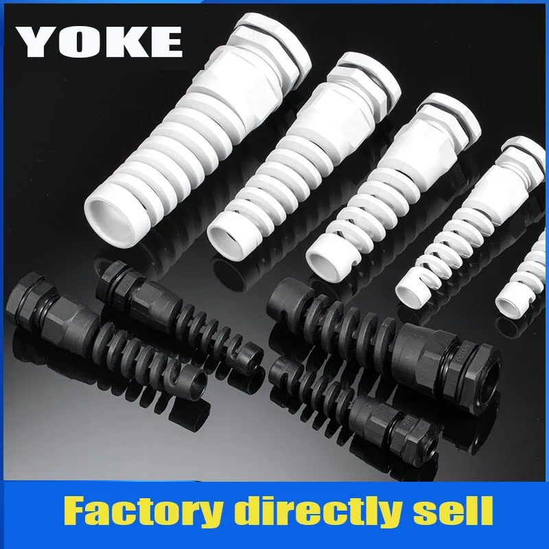 10pcs-IP68-Waterproof-PG11-Cable-Gland-Connector-Plastic-Flex-Spiral ...