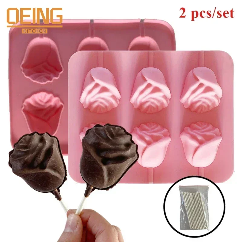 3D Rose Flower Candy Silicone Mold DIY High Temperature Resistant Cake ...