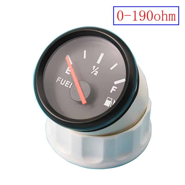 Red Backlight Fuel Gauge 52MM with Fuel Level Sensor 125MM 175MM 225MM 275MM 0-190ohm Oil Tank ...