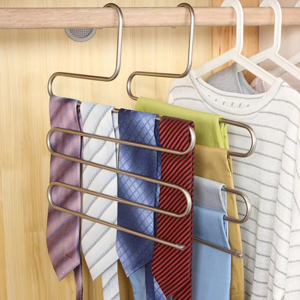 Stainless-steel-multifunctional-magic-S-shaped-multi-layer-pants-rack ...