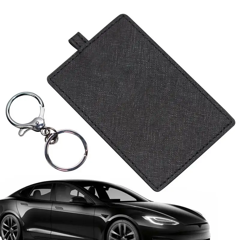 Model3 Model Y PU Leather Car Keychain Keyring Key Bag Case Chain Ring ...