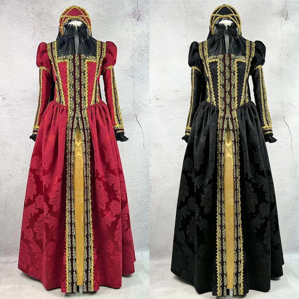 Borgias Lucrezia Borgia Costume Red/Black Dress Historical Tudor Queen ...