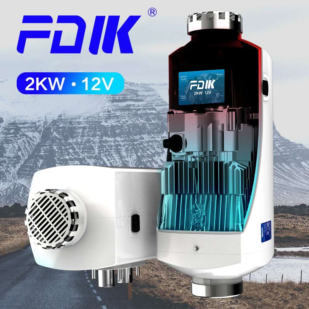 FDIK-Pro-12V-24V-2KW-Diesel-Heater-Aluminum-Shell-Air-Parking-Heater ...