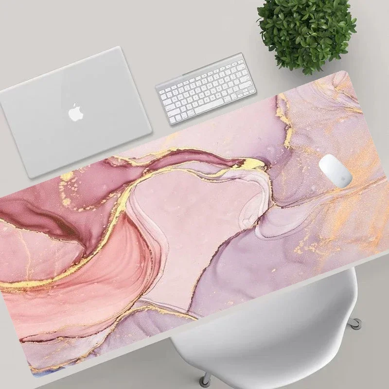 Marble texture mouse pad premium rose gold luxury design soft rubber ...