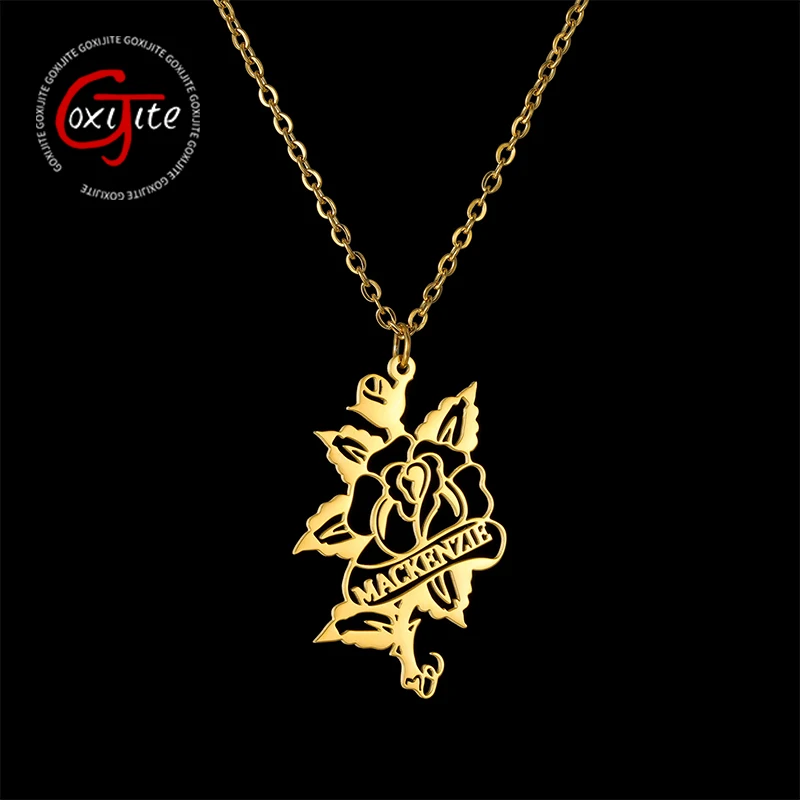 Goxijite Personalized For Women Name Necklace Stainless Steel