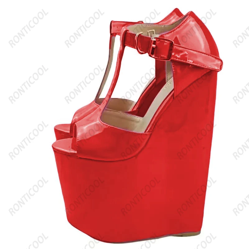 Ronticool New Women Platform Sandals Wedges High Heels Peep Toe ...
