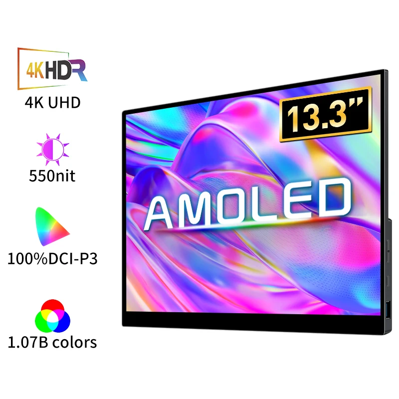 13.3 Inch 4k Oled Touch Screen Portable Monitor 3840*2160 With Type-c ...