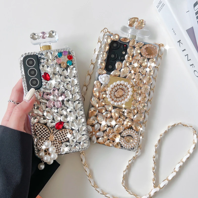 Funda-de-tel-fono-con-forma-de-botella-de-perfume-de-diamantes-de ...