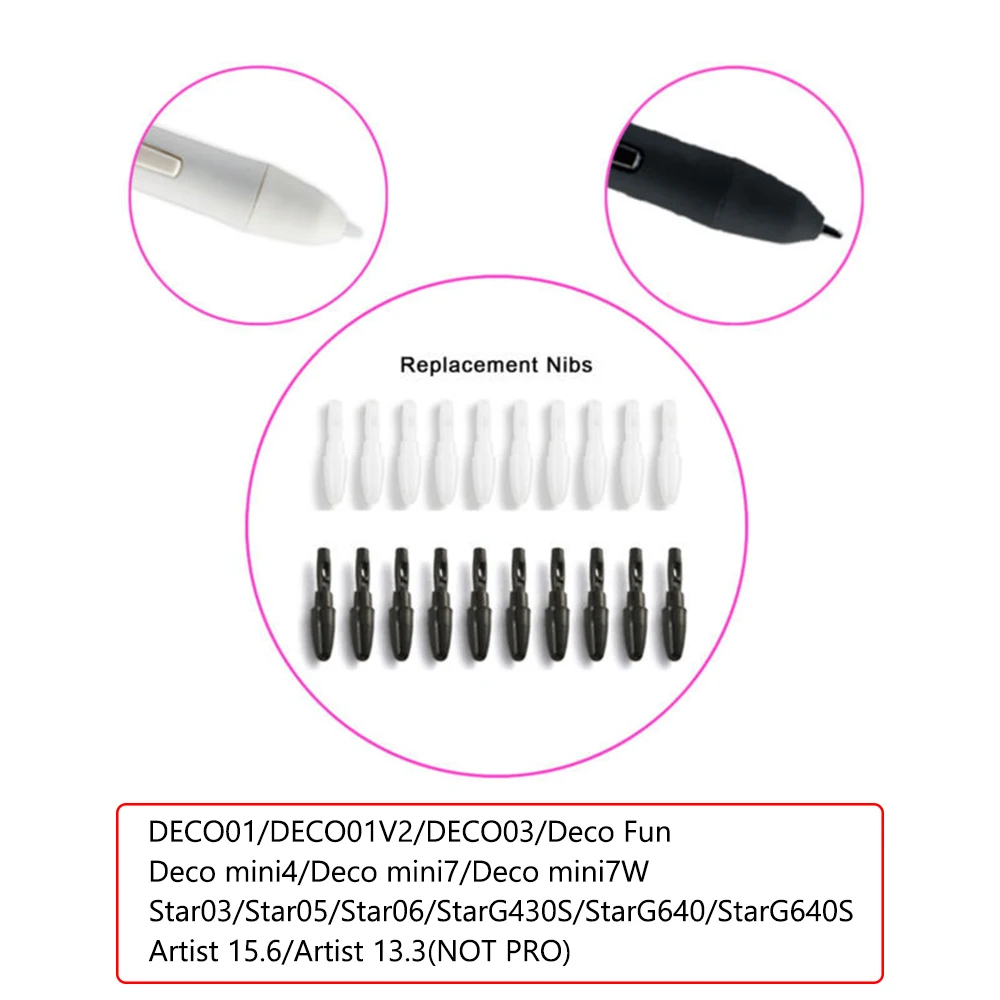 XP-Pen-Standard-Passive-Pen-Battery-free-Stylus-Replacement-Nibs-50 ...
