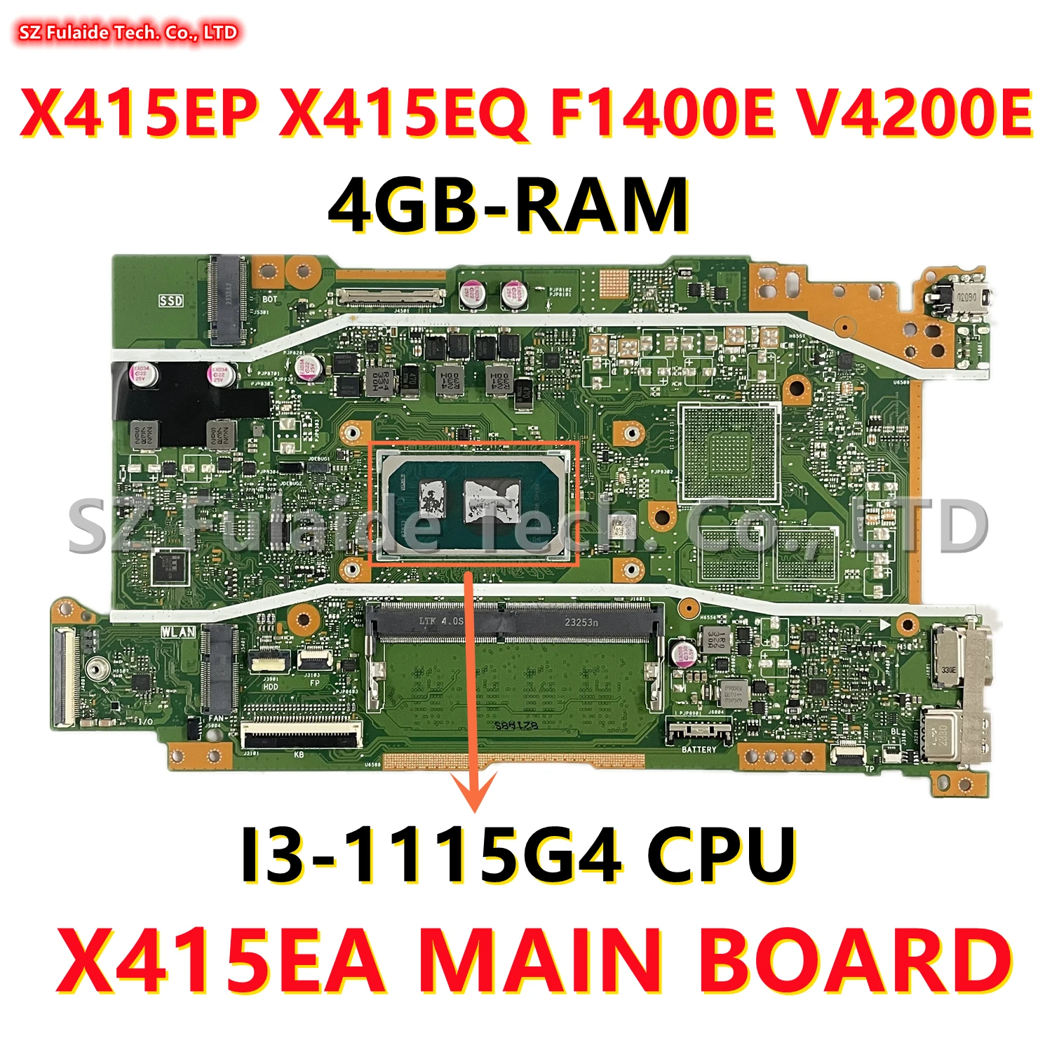 X415EA MAIN BOARD For ASUS X415EP X415EQ F1400E V4200E V4200 Laptop ...