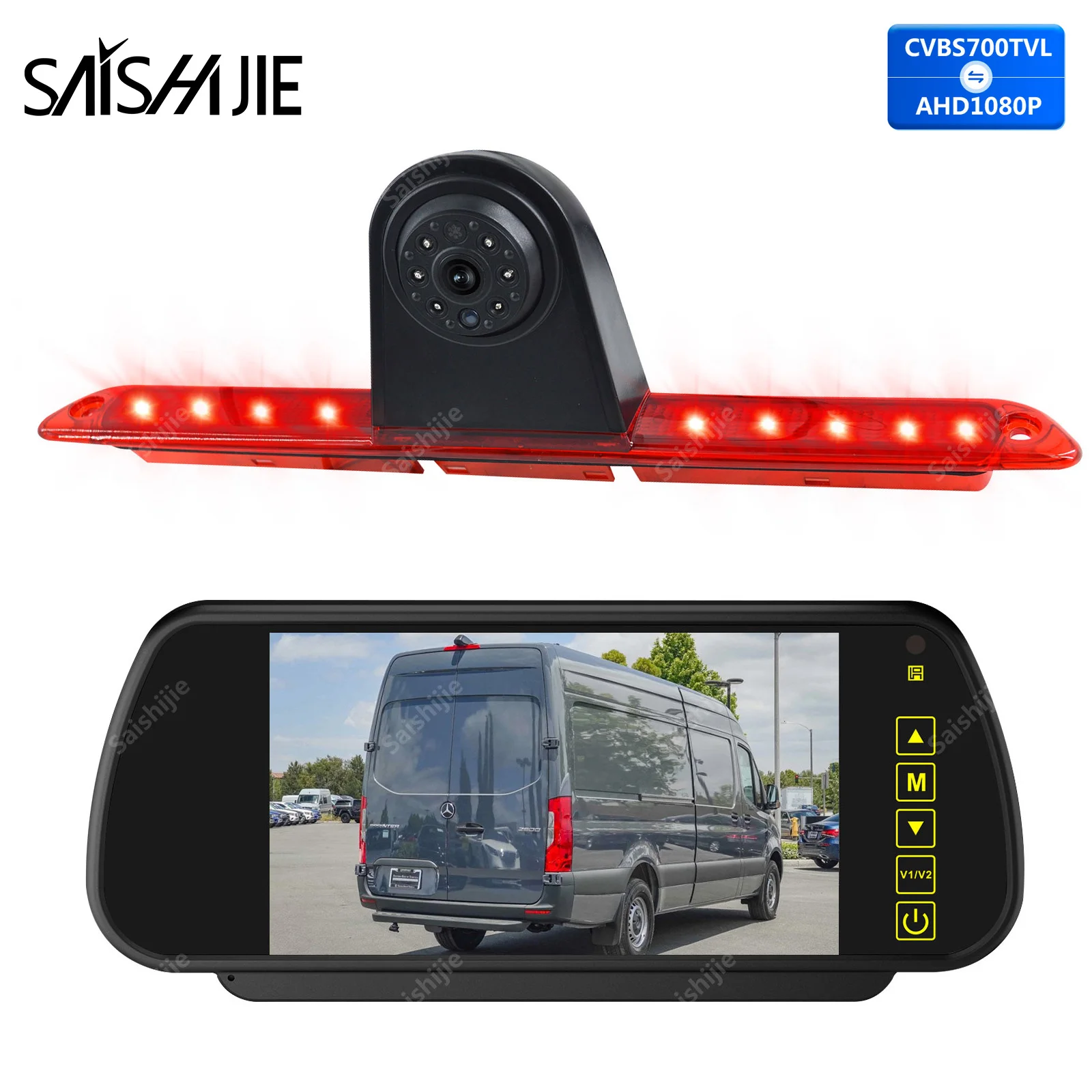 Car-High-Brake-Light-Reversing-Rear-View-Camera-Monitor-Kit-for ...
