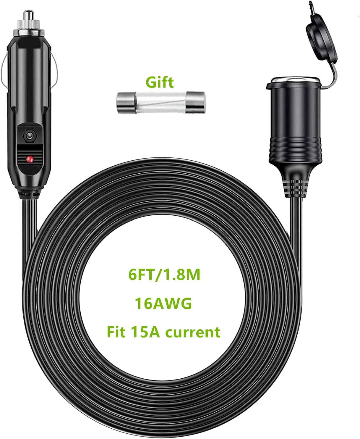 Car-Cigarette-Lighter-Socket-Extension-Cord-Cable-Interior-Plug-To ...