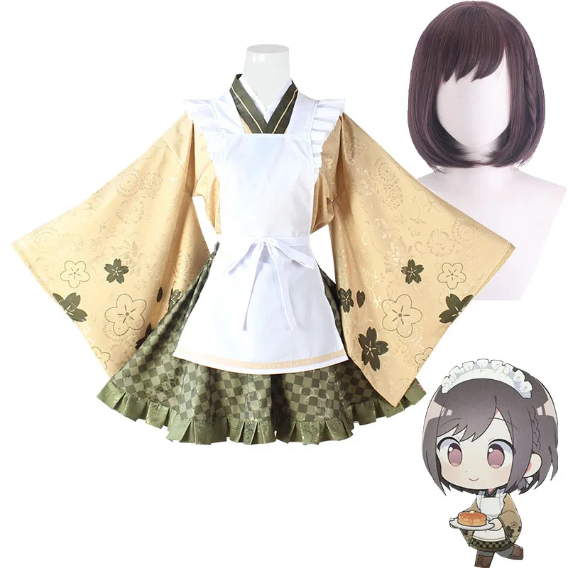 Anime Shinonome Ena Cosplay Kimono Maid Outfit Project Sekai Colorful ...
