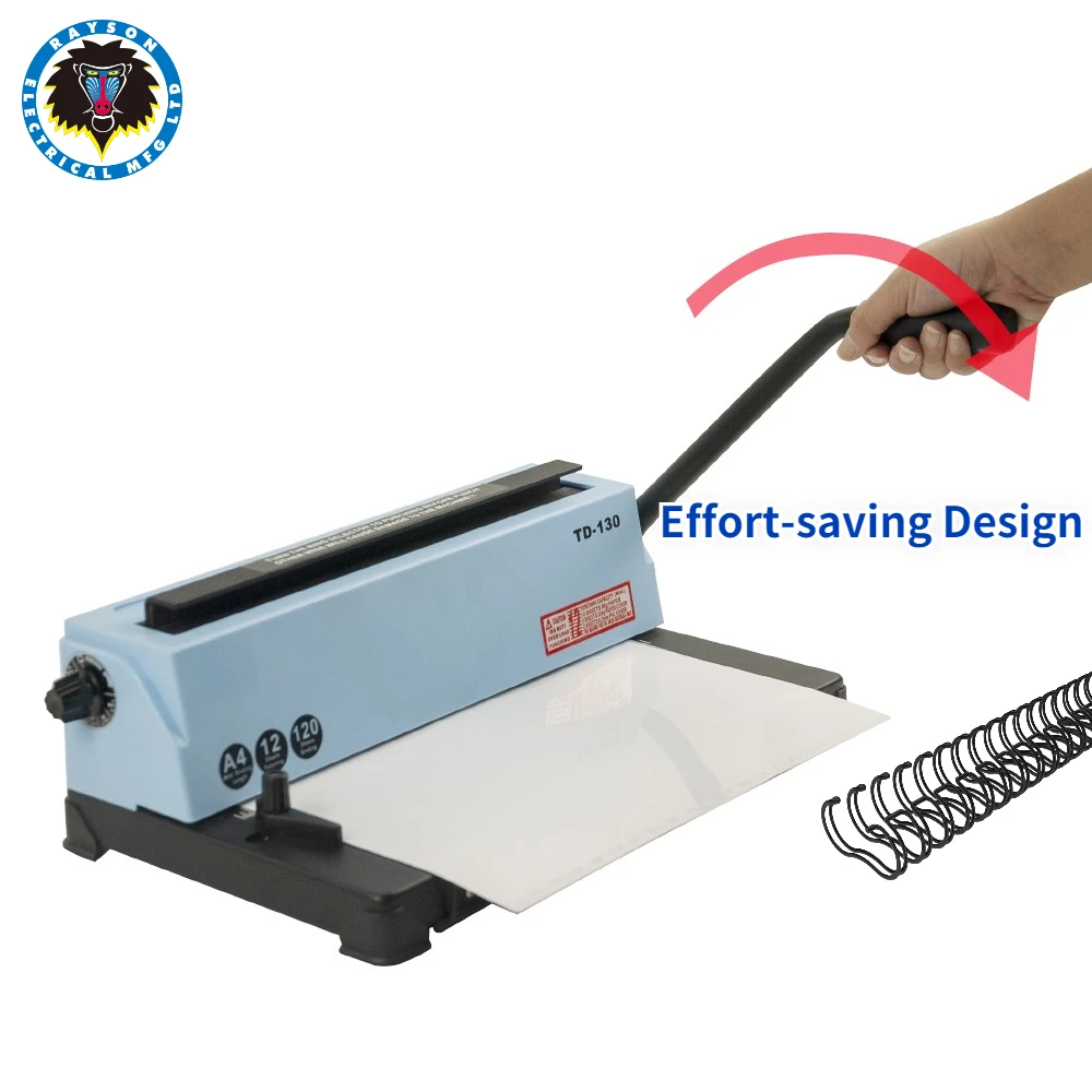 Rayson Td-130 A4 Wire Book Binding Machine, 34 Holes, 3:1, Max Punch 12 ...