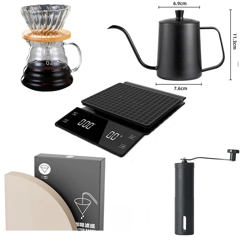 Drip Coffee Set Pour Over Coffee Accessories Set Barista Tools Glass ...