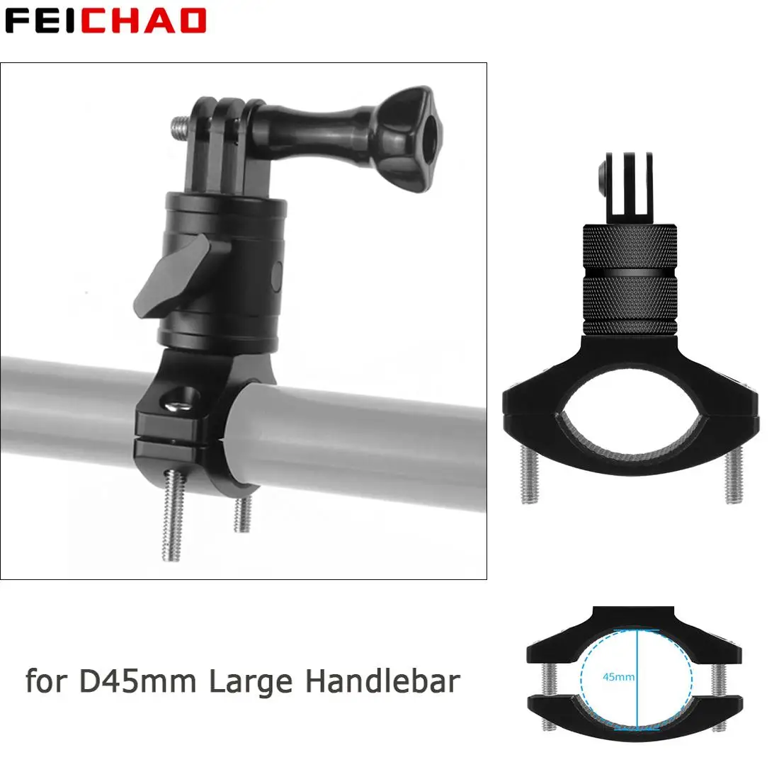 For D45mm Large Handlebar Mount Clip Bike Motorcycle Tube Clamp Anti ...