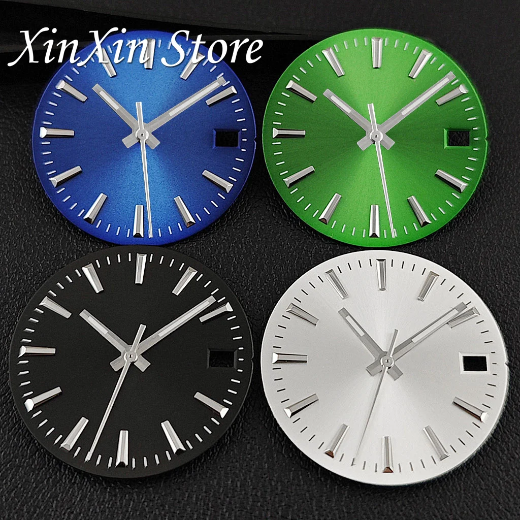 28.5MM NH35 Sunburst Watch Dial Stripes Simple Surface Single Date ...