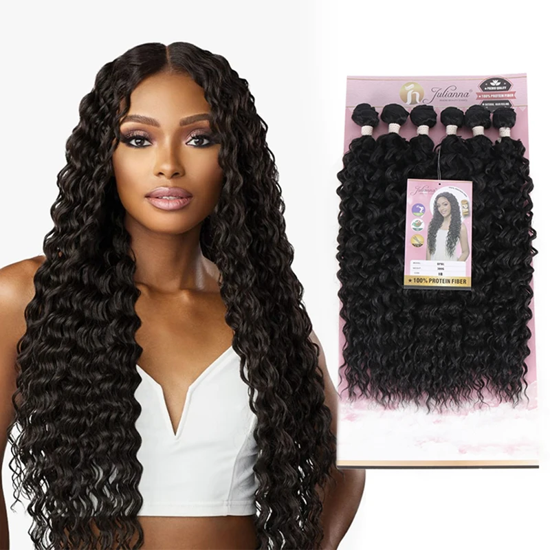 JULIANNA Synthetic Wholesale Curly Hair Bundles Water Wave Hair ...