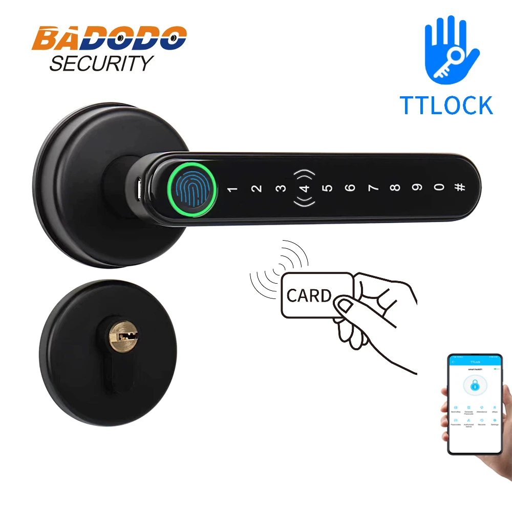 TTLock APP Remote Control Smart Fingerprint Password Card Single Latch ...