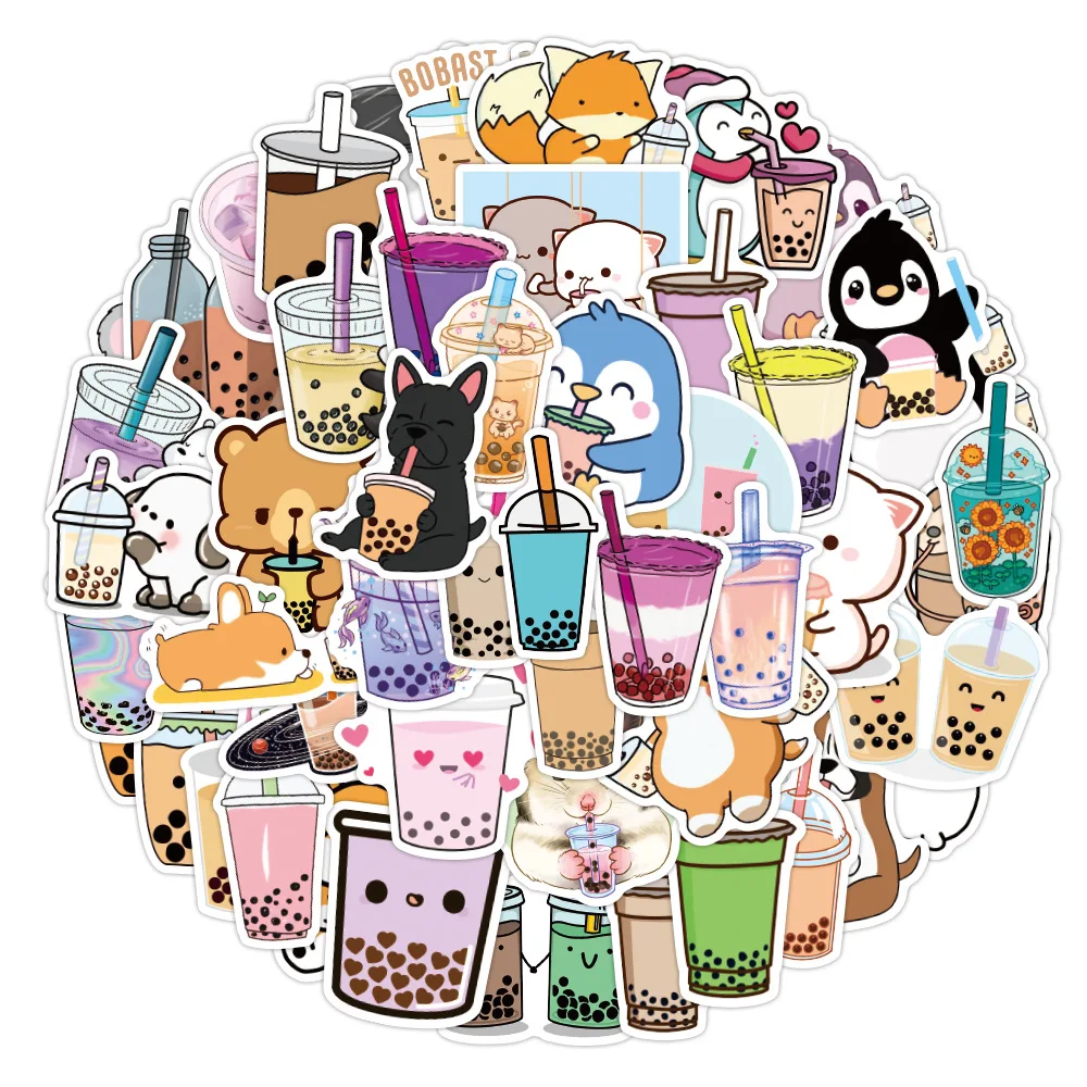 Generic 50pcs Cute Cartoon Pet Pearl Milk Tea Stickers Pack For Girl ...
