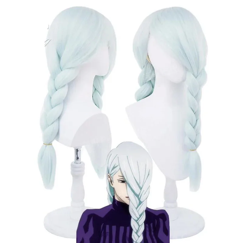 Anime Jujutsu Kaisen Mei Mei Cosplay Wig Light Blue Thick Braids ...
