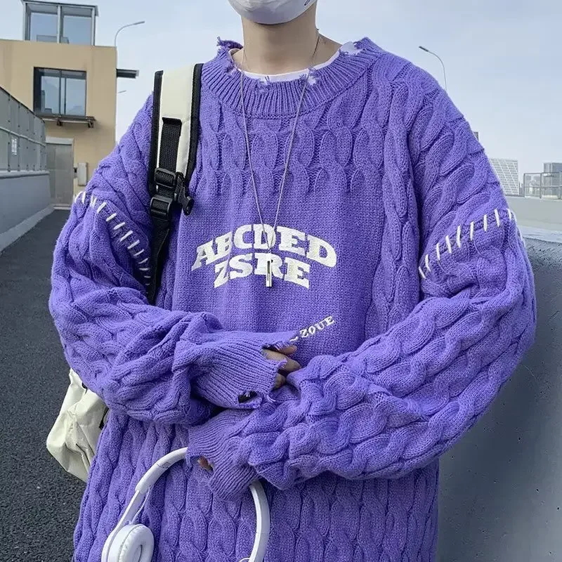 Mafokuwz-American-Ragged-Sweaters-Raw-Edges-Men-s-Grunge-Vintage ...