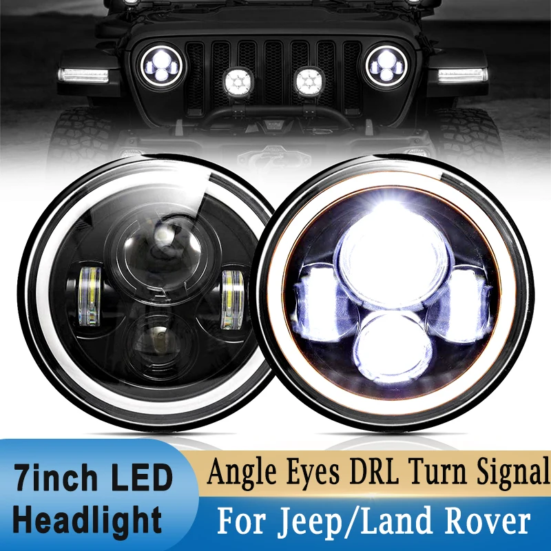 7-inch-60W-LED-Headlights-for-Jeep-CJ-Wrangler-JK-Headlamps-Led-Driving ...