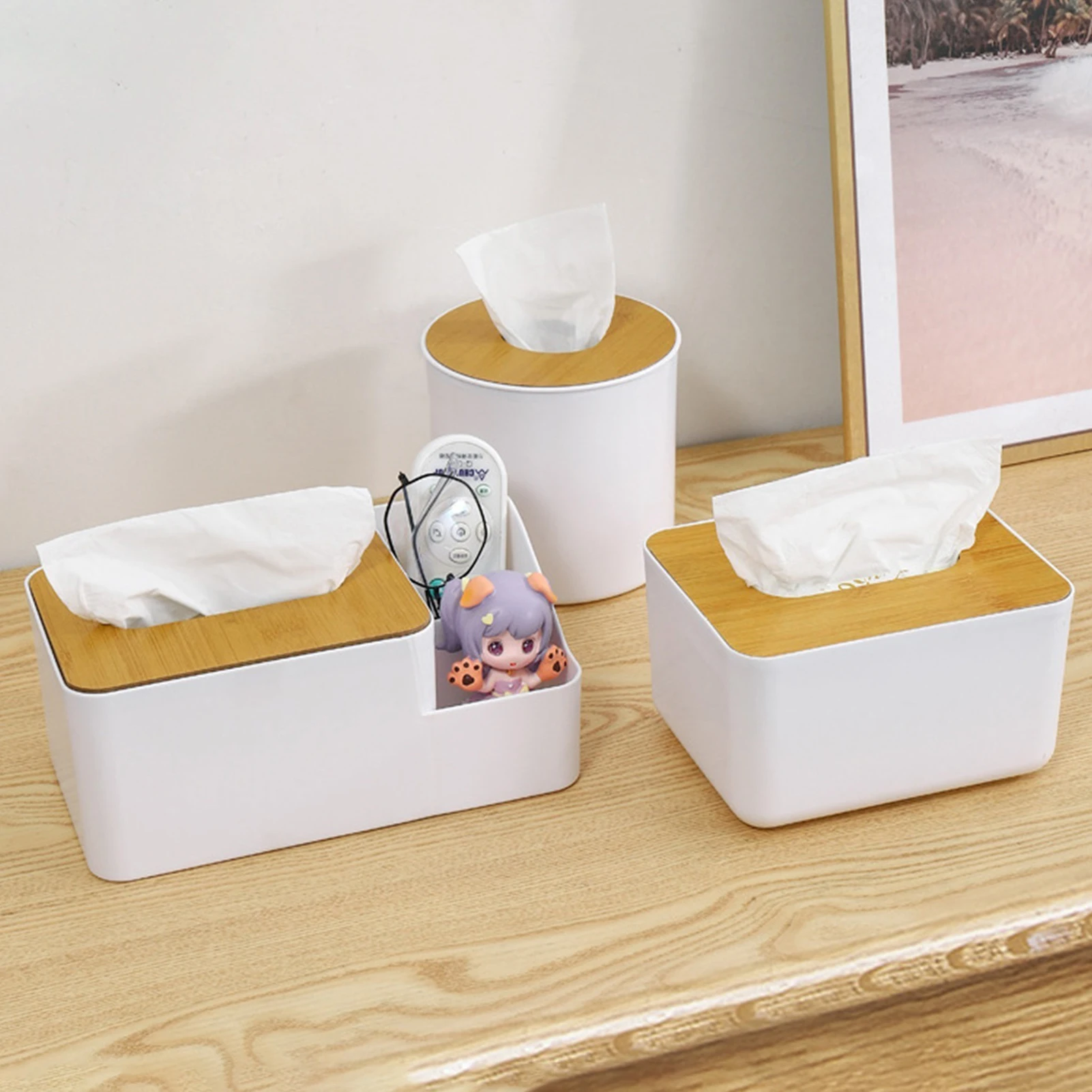 1pcs Japanese Tissue Box Wooden Cover Toilet Paper Box Wood Napkin ...