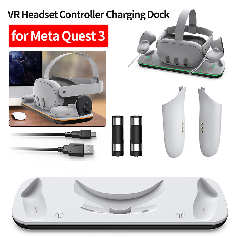 VR Headset Controller Charging Dock Helmet Fast Charging Base with LED ...