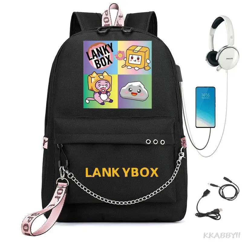 Lankybox School Bags for Girls Boys Female Laptop Backpack Usb Teens ...