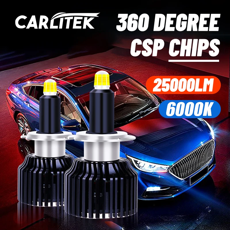Carlitek faros LED 9012 HIR2, luces de coche de alto brillo, 6000K, 360 CSP, H7, H1, H11, H8, H9 ...