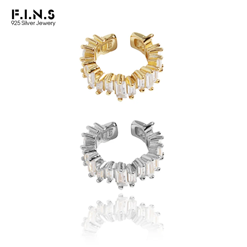 F.I.N.S 1pc Korean Fashion Design Sugar Cube Sterling Silver Ear Clip ...