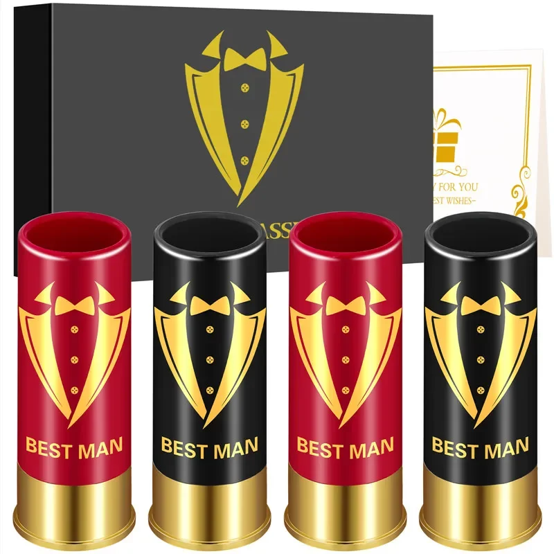 12GA Suit Small Bullet Shot Cups Best Man Design Plastic Shot Glasses ...