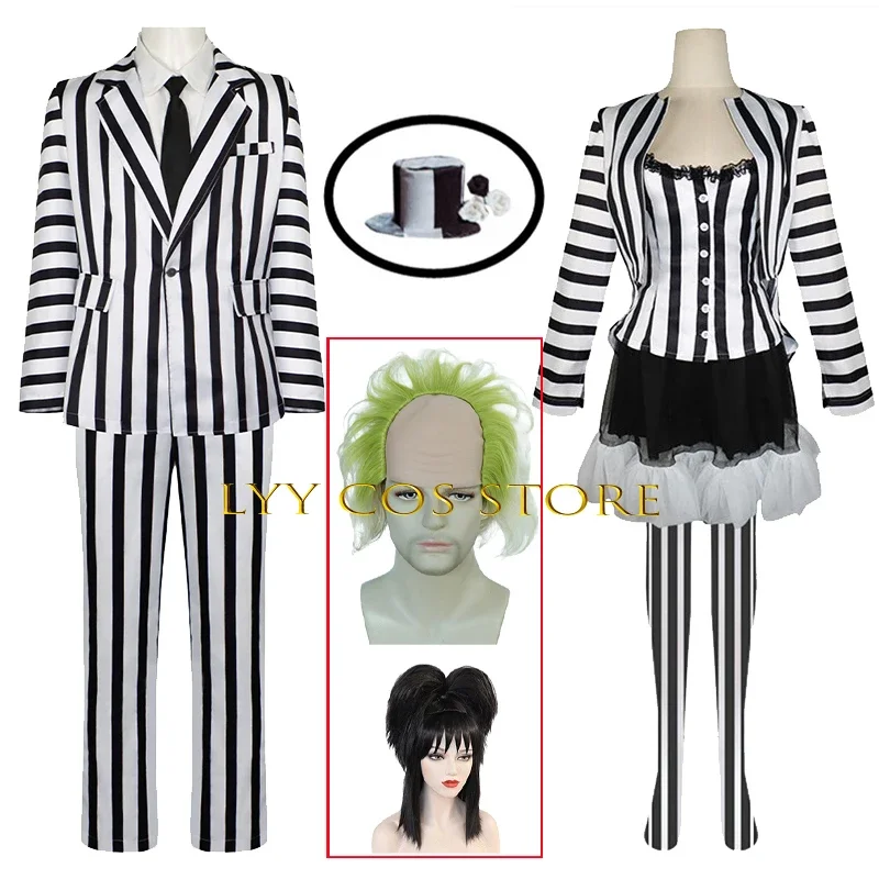 Movie-Beatles-Cosplay-Costume-Black-White-Suit-Uniform-DRESSES-Hat-Wig ...