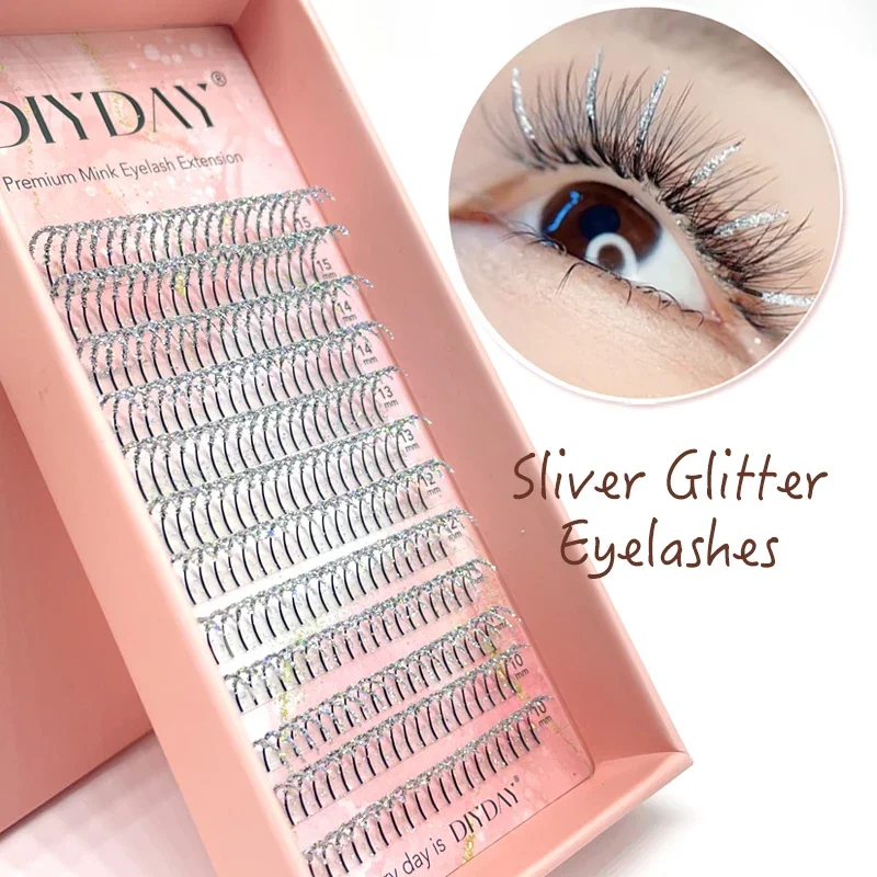 DIYDAY-Sliver-Golden-Glitter-Eyelash-Extension-Handmade-Shinning ...
