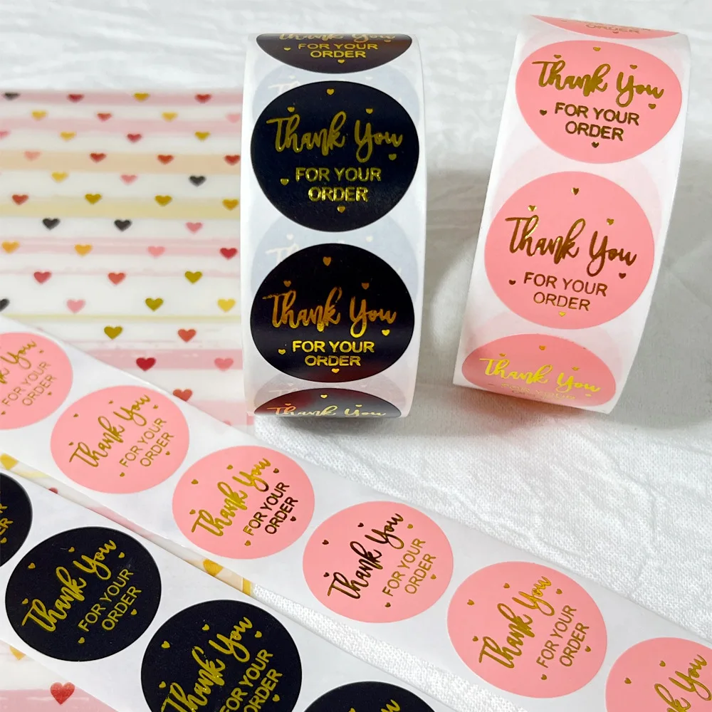 500pcs-roll-Thank-You-for-Your-Order-Stickers-Foil-Stamping-Kids ...