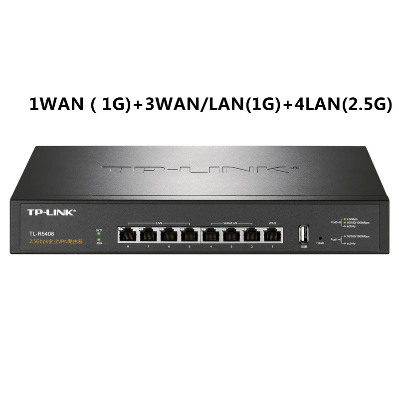 Tp-link 2.5gbps Enterprise Vpn Router Tl-r5408 Dual Core 512mb 1wan+3wan/lan+4lan(2.5g) Built-in ...