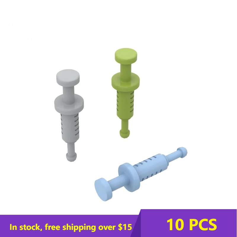 10 PCS MOC Assemble Particle 87989 Handheld Syringe Building Blocks Kit ...