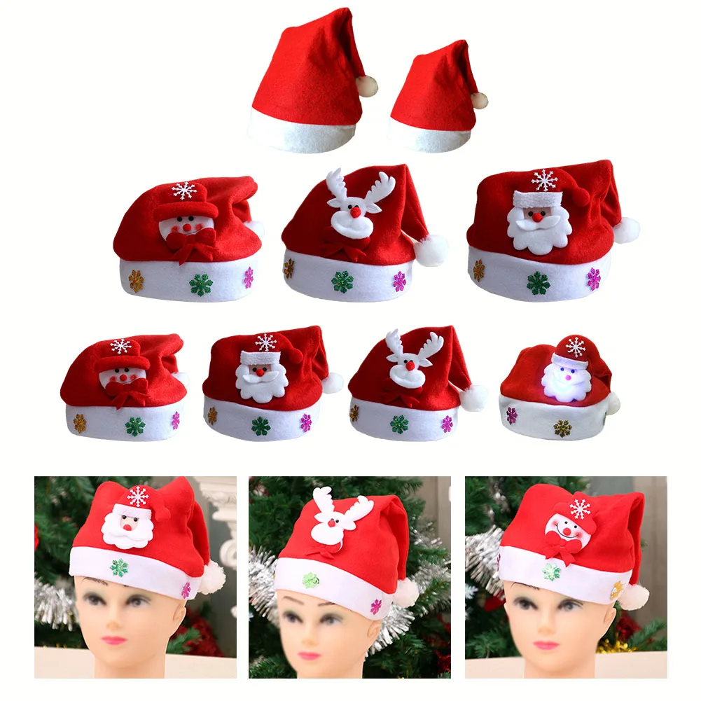 Christmas-Hats-New-Year-Cute-Kids-Adults-Cap-Santa-Claus-Holiday-Hat ...