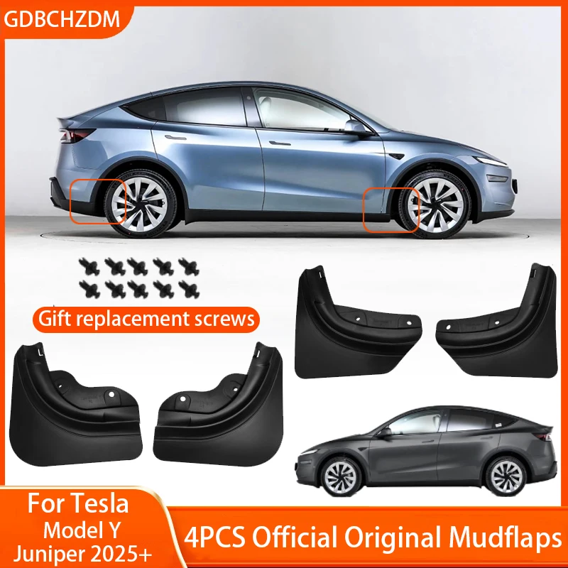 For Tesla Model Y Juniper 2025+ Car Wheel Mud Flaps Splash Guards ...