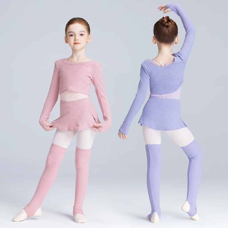 Girls-Round-Neck-Knitted-Shawl-Ballet-Dance-Suit-Kids-Toddler-Autumn ...