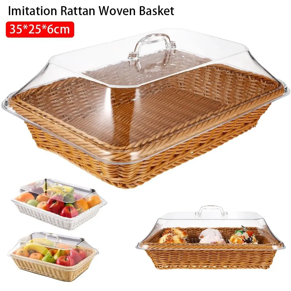 Woven-Basket-Lid-Vegetable-Bread-Serving-Simulated-Food-Serving-Baskets ...