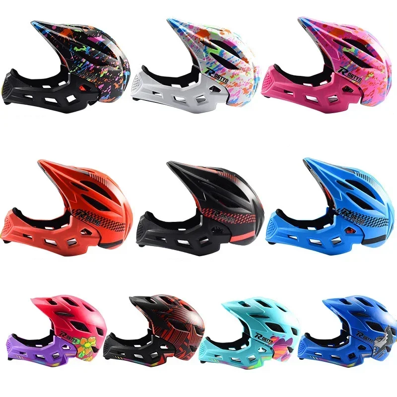Full-Face-Helmet-MTB-Light-Detachable-Children-Kid-Bicycle-Cycling ...