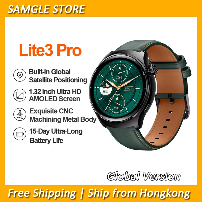 Smartwatch Mibro Lite3 Pro para homens e mulheres, tela UHD AMOLED de 1,32 ", posicionamento GPS ...