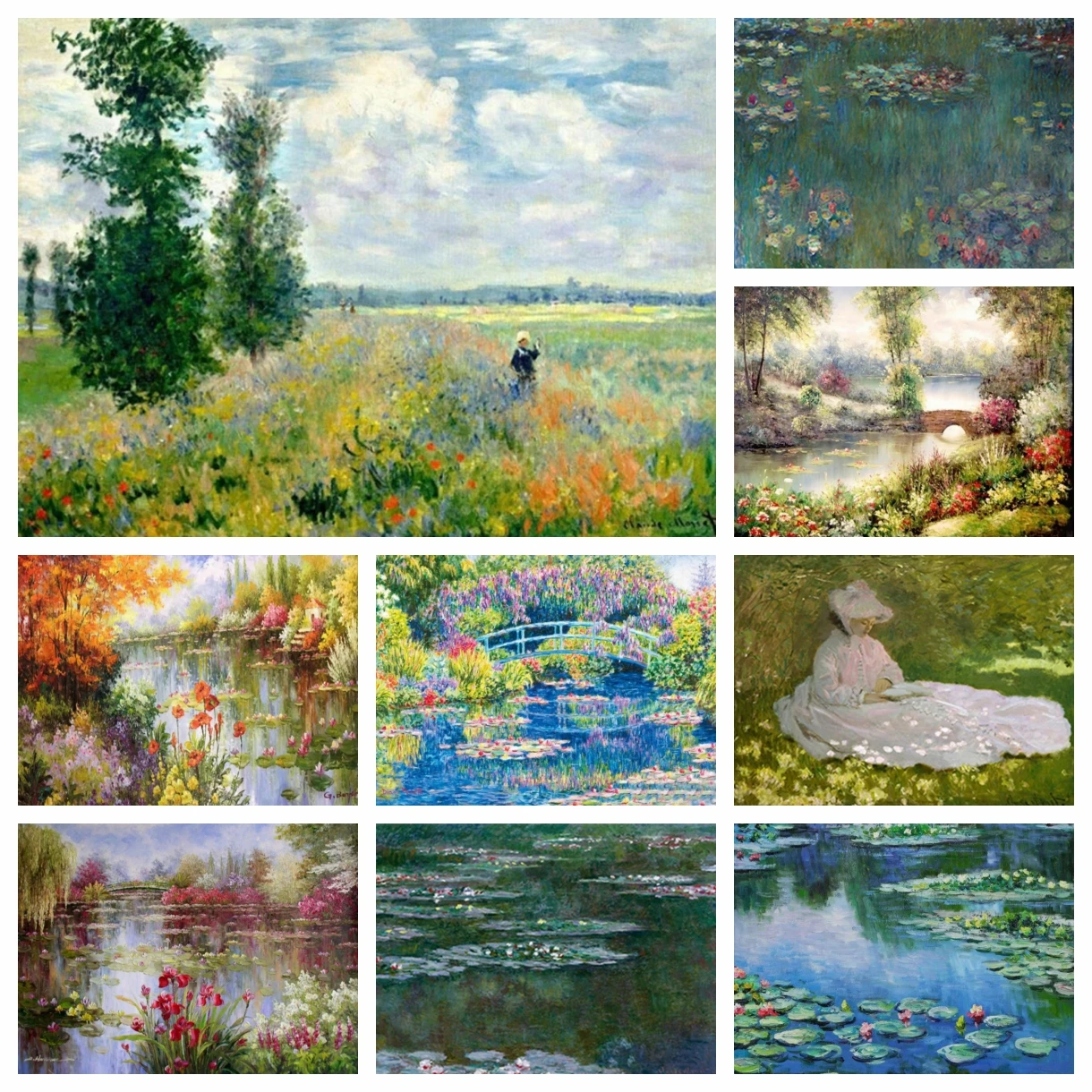 Claude Monet Water Lilies Diamond Painting Kits Photo Art 5D DIY Full ...
