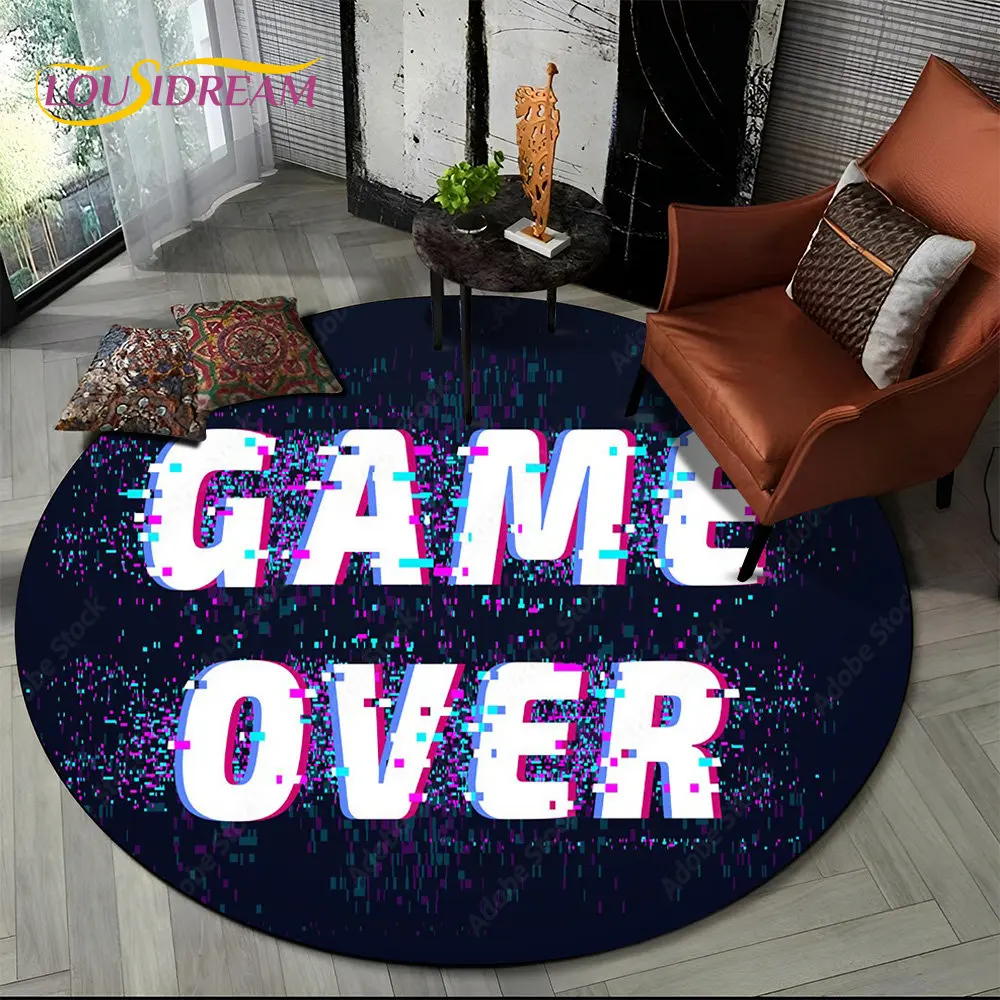 3D-Game-Over-Cartoon-Game-Gamer-Round-Area-Rug-Carpet-for-Living-Room ...