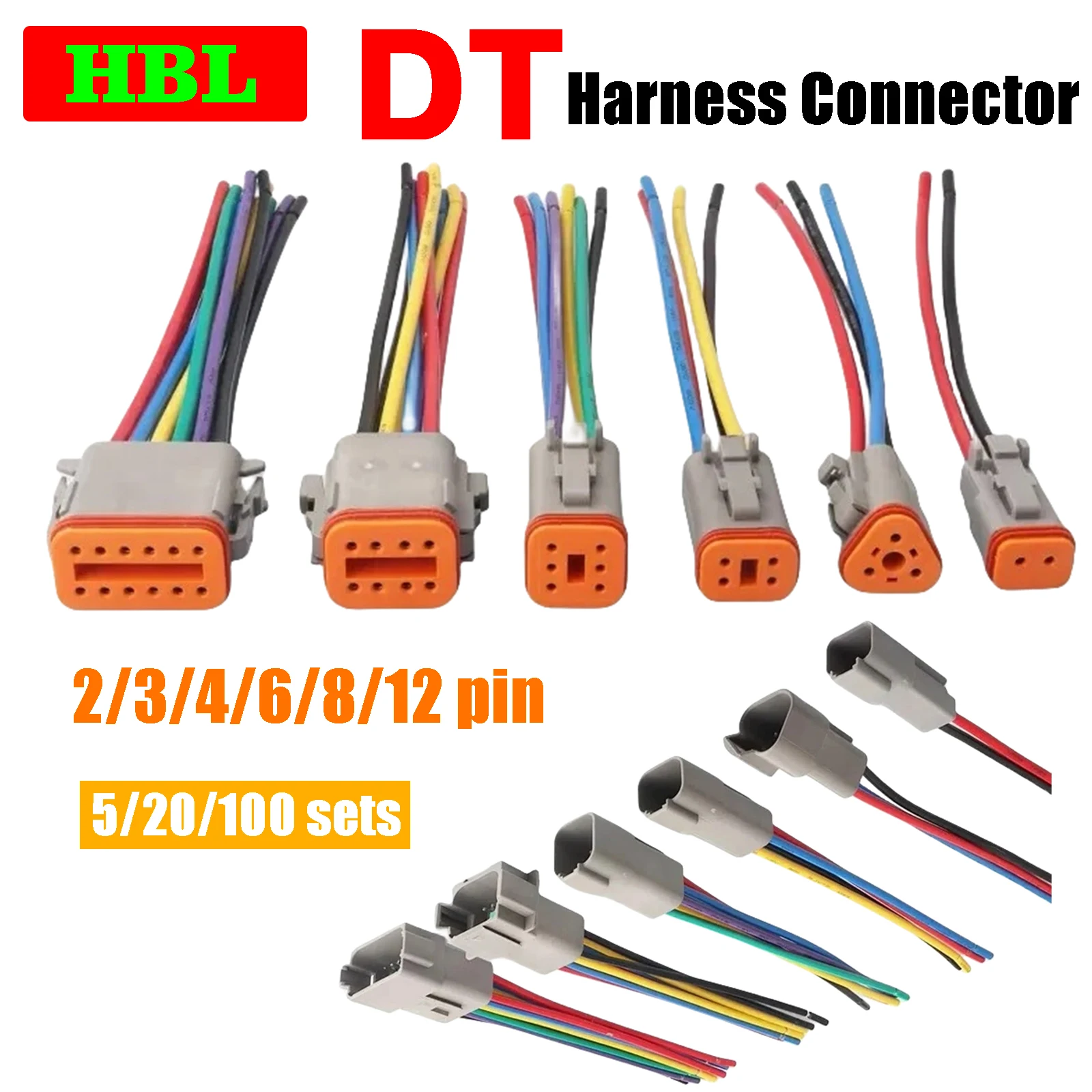 5-20-100Set-Deutsch-Style-DT-Connector-With-15cm-Wiring-Harness ...