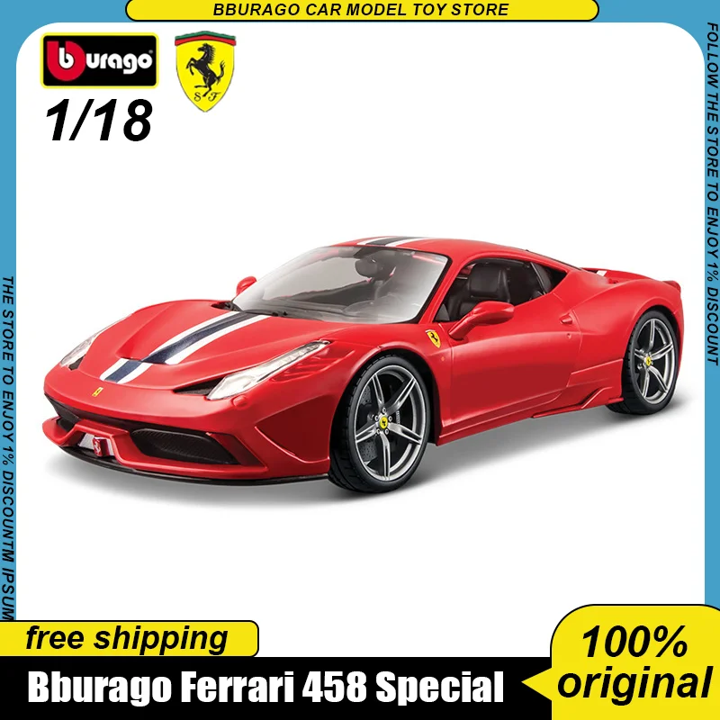 Um grande preço corte bburago 1:18 ferrari 488 gtb liga miniatura ...