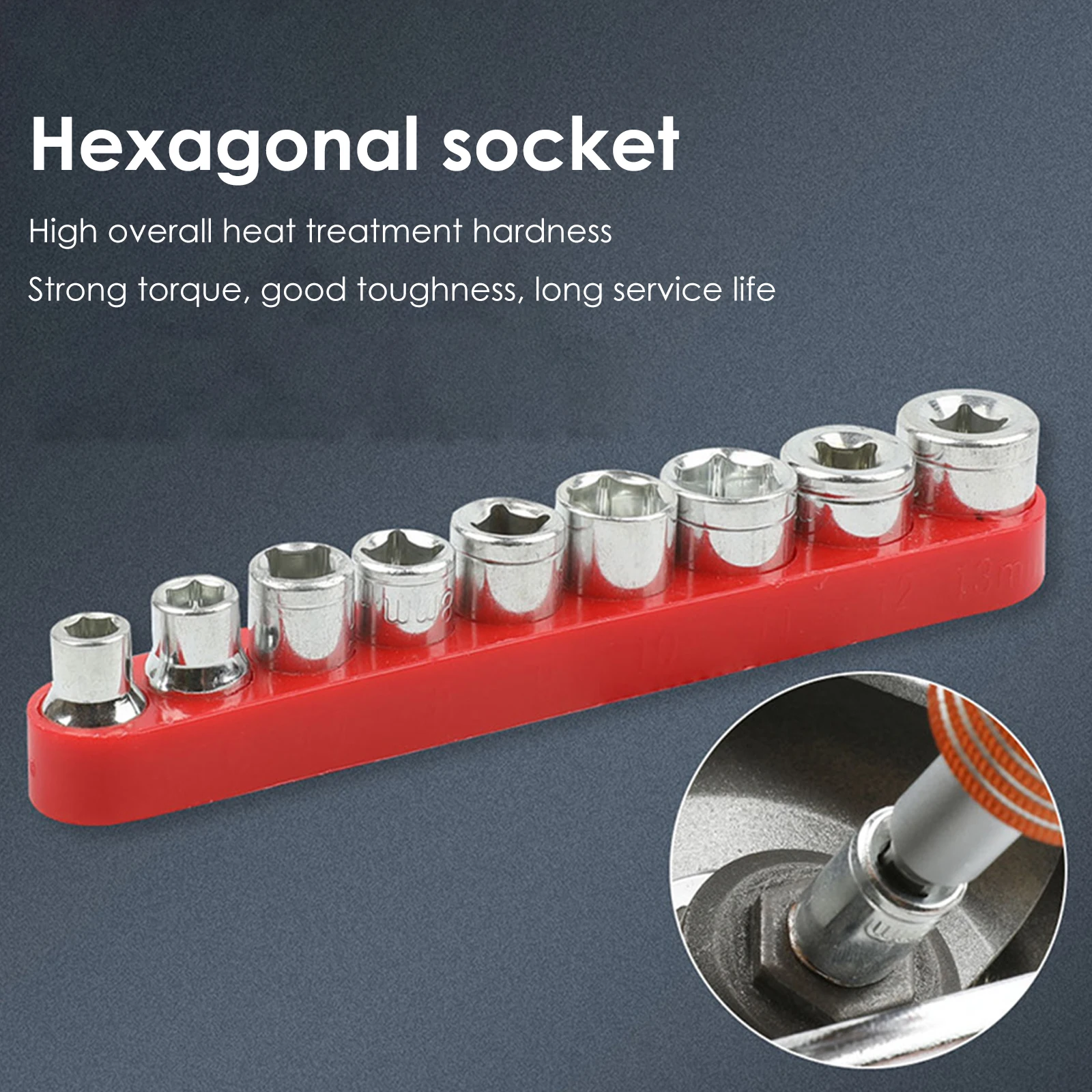 9pcs-1-4-Inch-Drive-5-13mm-Hex-Bit-Metric-Socket-Wrench-Head-Nut ...